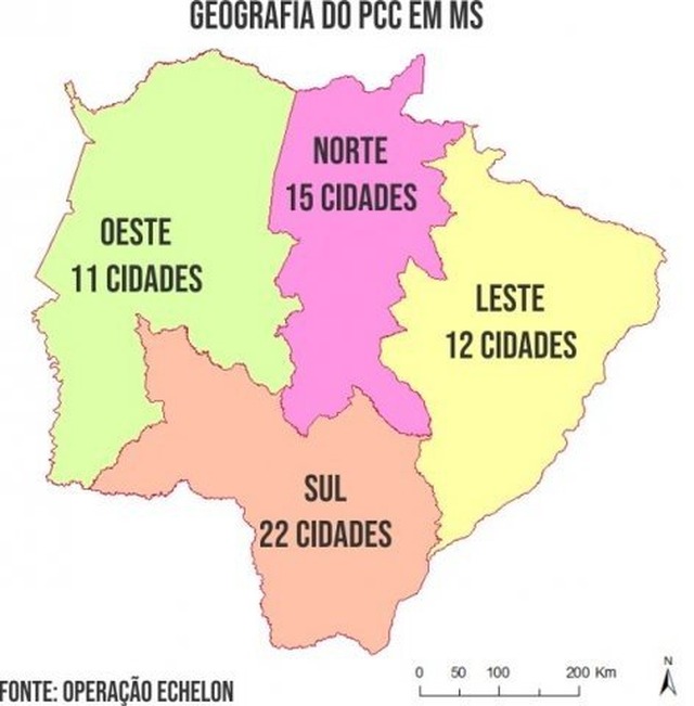 No mapa do PCC, MS é um dos estados onde facção domina o crime - Perfil ...